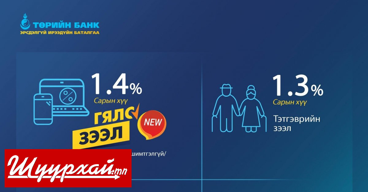 ТӨРИЙН БАНК Бүх төрлийн хэрэглээний зээлийг хөнгөлөлттэй нөхцөлөөр авах боломжийг олгож байна