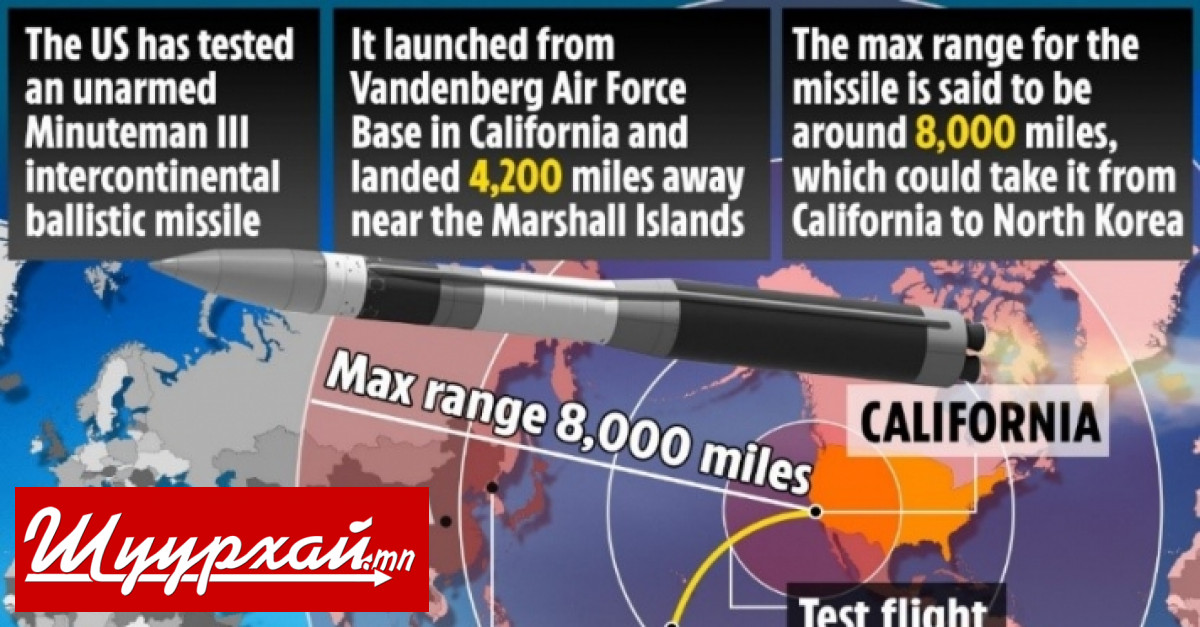 АНУ тив алгасагч баллистик пуужингийн туршилт хийлээ